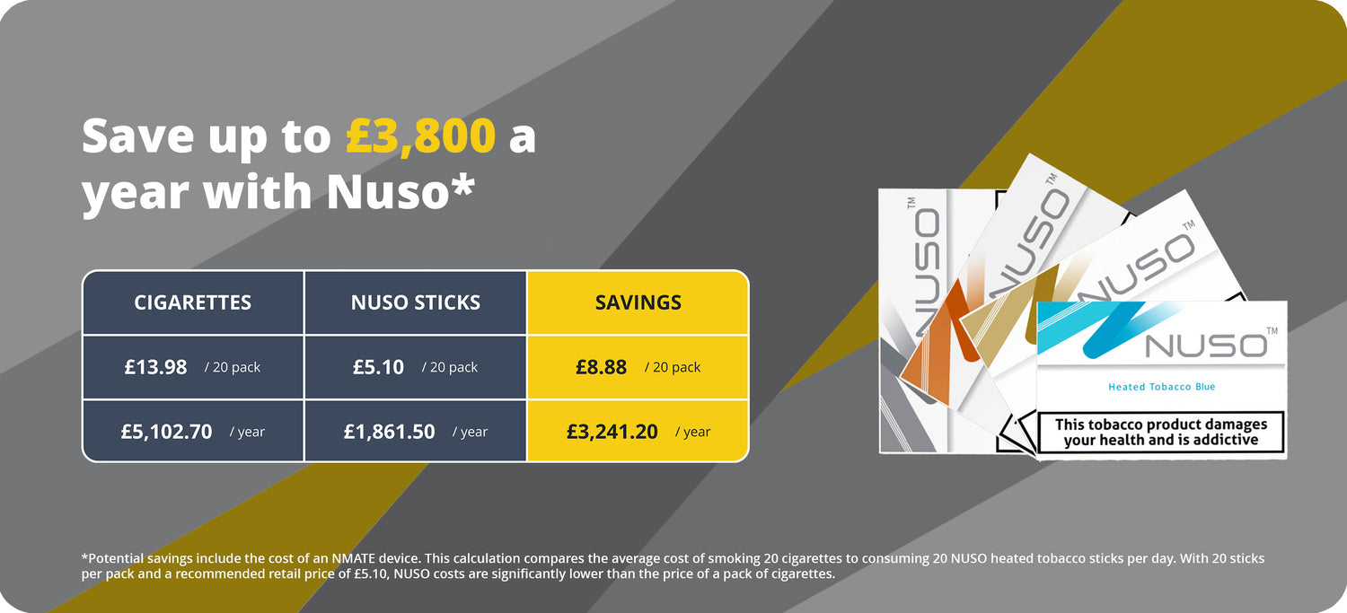 Heated Tobacco Sticks, Devices & Bundles | Buy Online – Nuso UK